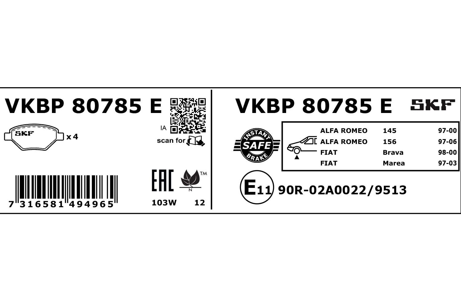 SKF Automotive | Precise parts available globally-VKBP80785E