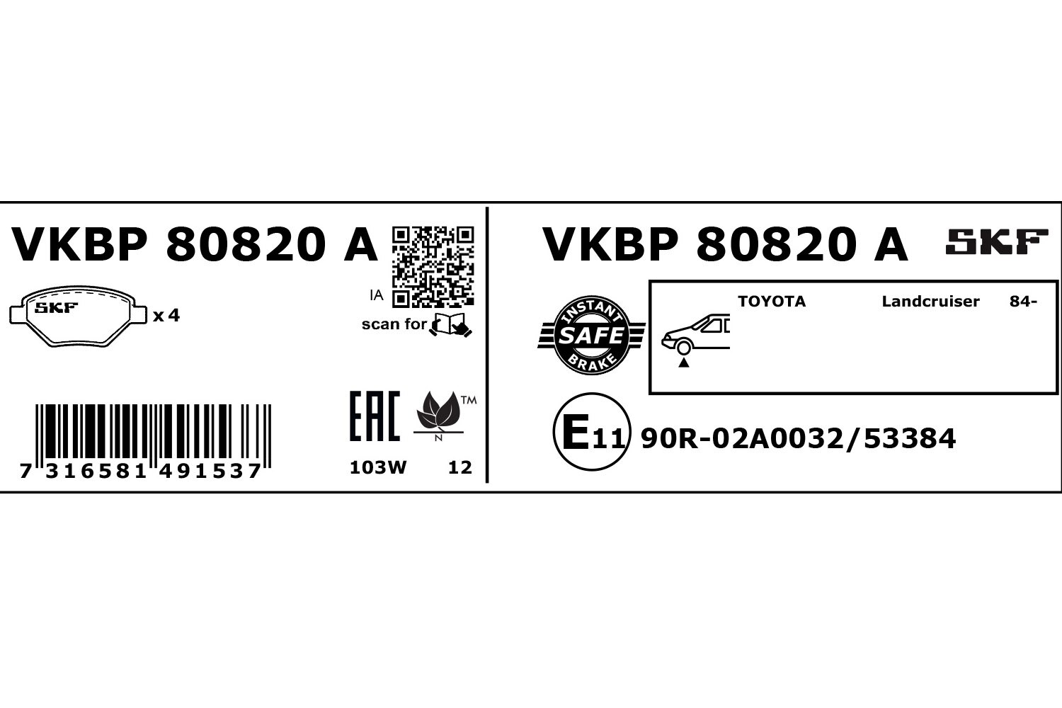 SKF Automotive | Precise parts available globally-VKBP80820A