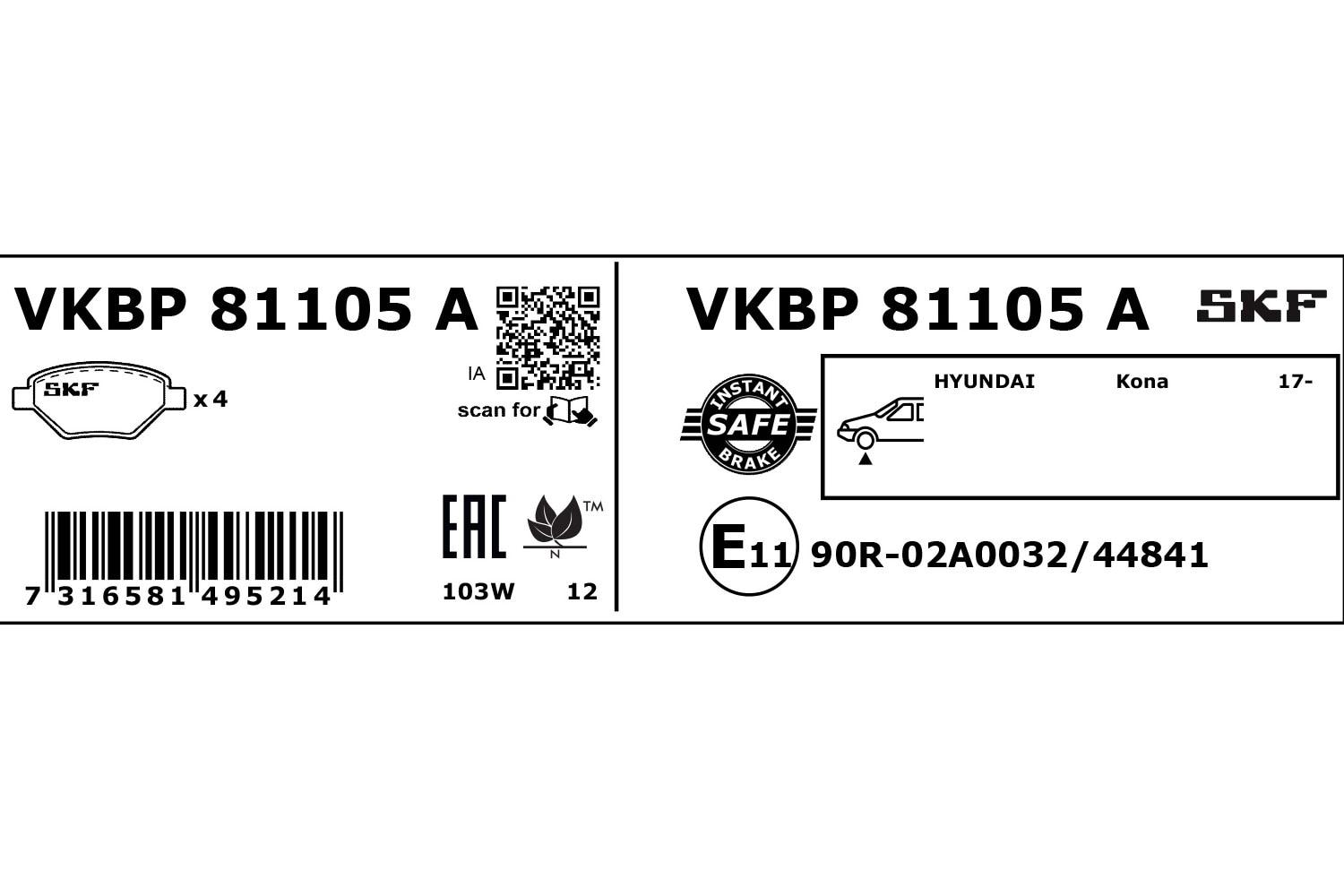SKF Automotive | Precise parts available globally-VKBP81105A